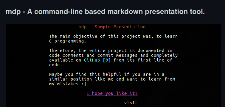 mdp une présentation style PowerPoint dans son terminal | Ekweb